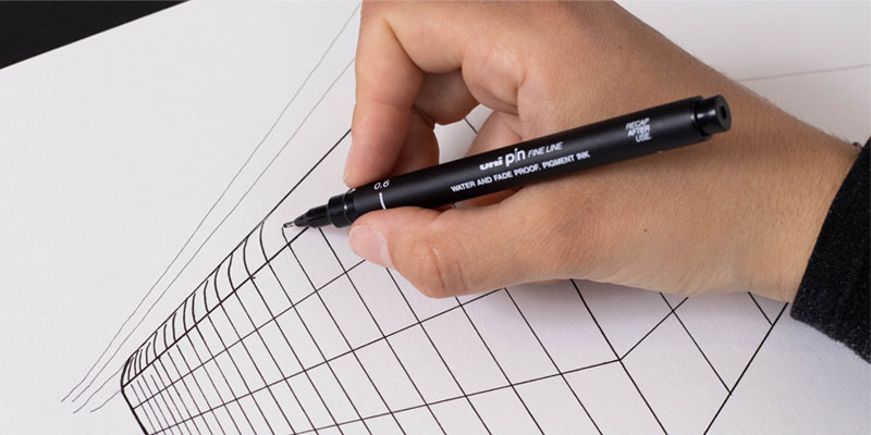 Tuto dessin : apprenez à construire un bâtiment en perspective avec Uni Pin