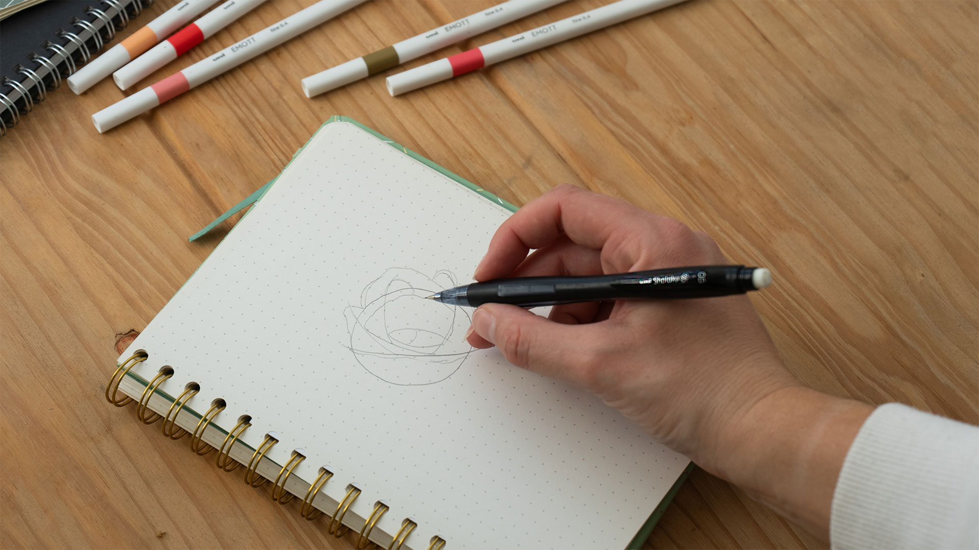 Draw a Rose with the SHALAKU S Mechanical Pencil and EMOTT felt pens