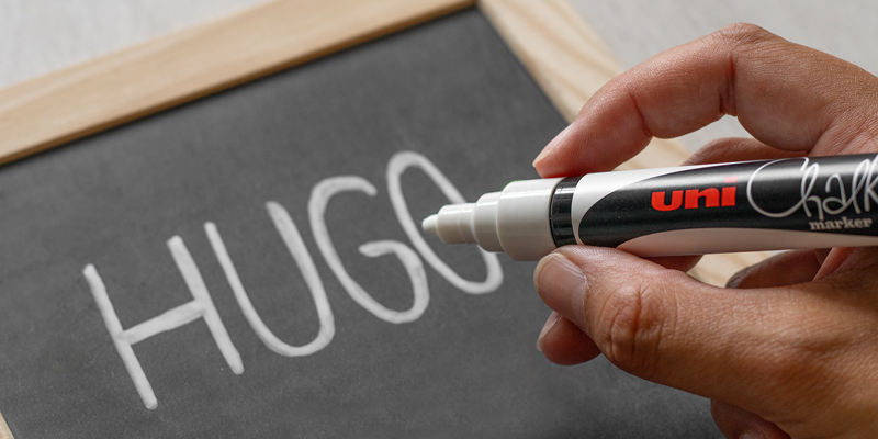 Make your own chalkboard coat-peg using our Chalk markers